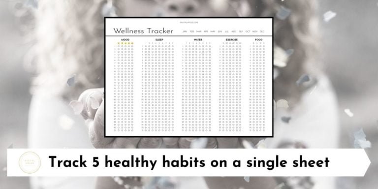 Monthly Wellness Tracker – Track 5 Habits on One Page