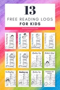13 Reading Logs That Kids Can Color (Free Printables) - Digital Hygge
