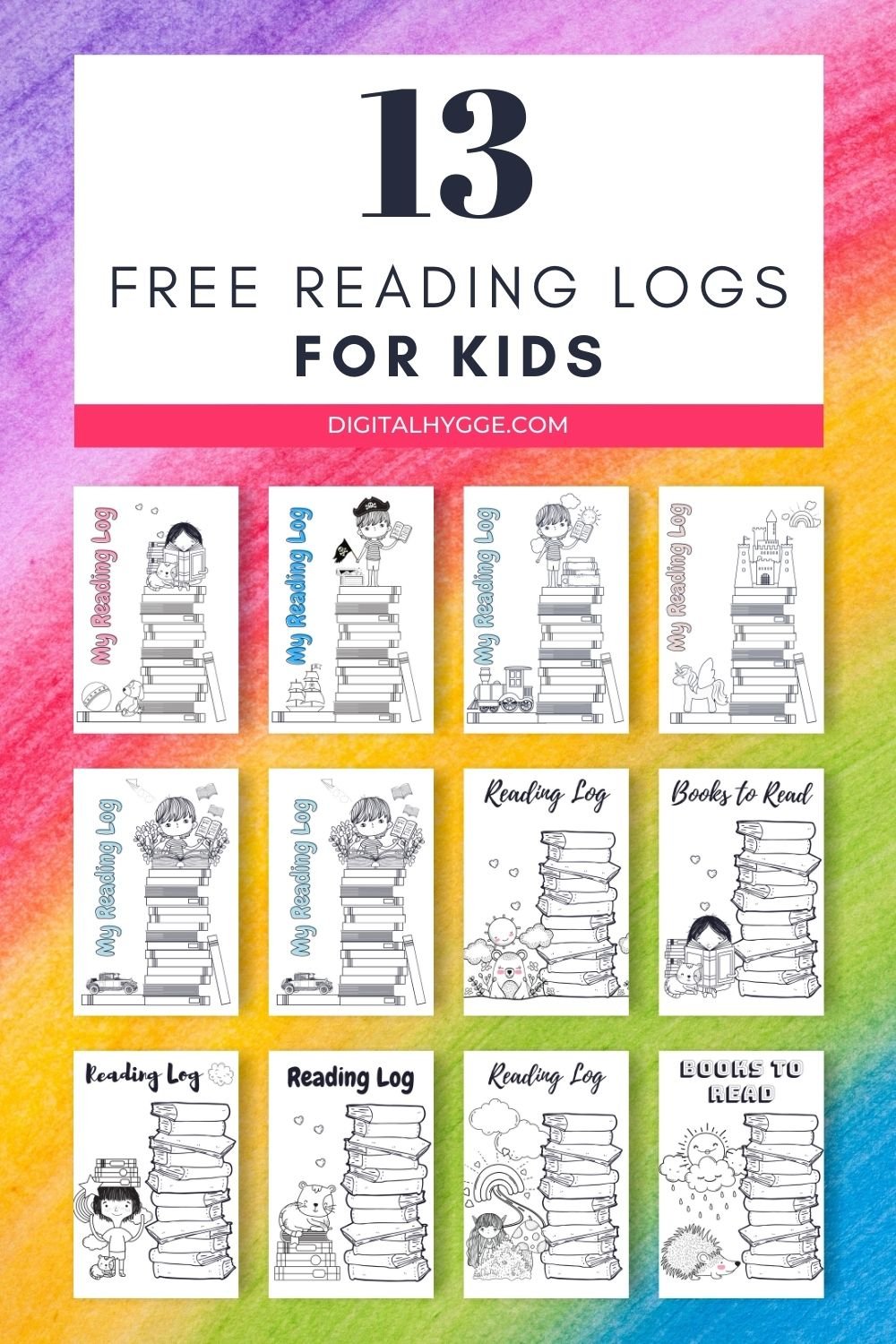 13 Reading Logs That Kids Can Color (Free Printables) - Digital Hygge