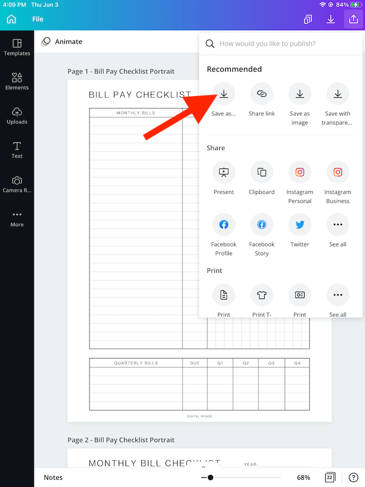 How to Save Your Canva Design As a PDF
