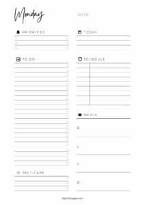 Undated Daily Planner Printable - Digital Hygge