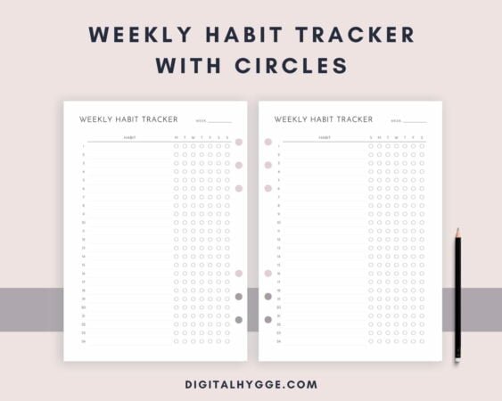 Weekly Habit Trackers (Free Printables) - Digital Hygge