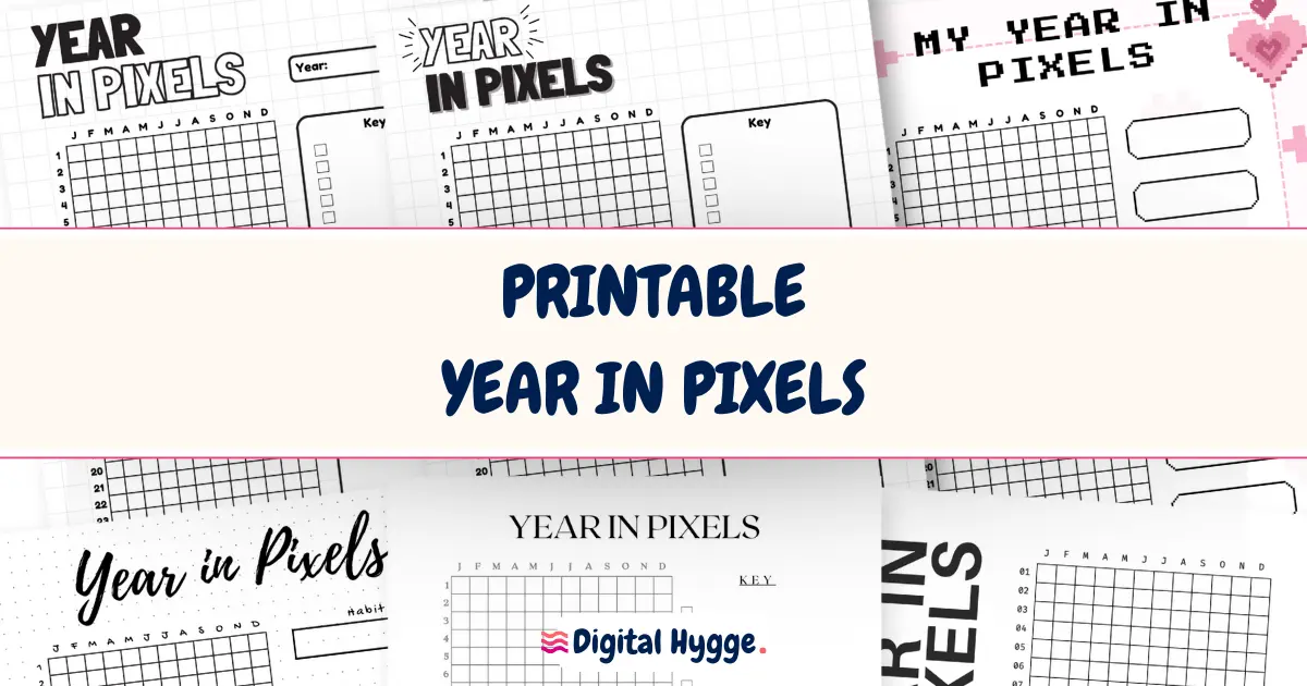 16 Free "Year in Pixels" Printable Trackers