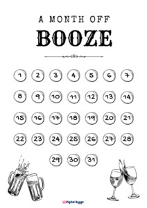 23 Printable No Alcohol Trackers - Digital Hygge